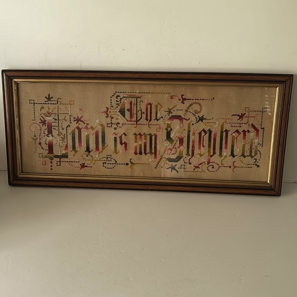 berlin work | Art | Victorian Motto Berlin Needlepoint Crosstitch ...